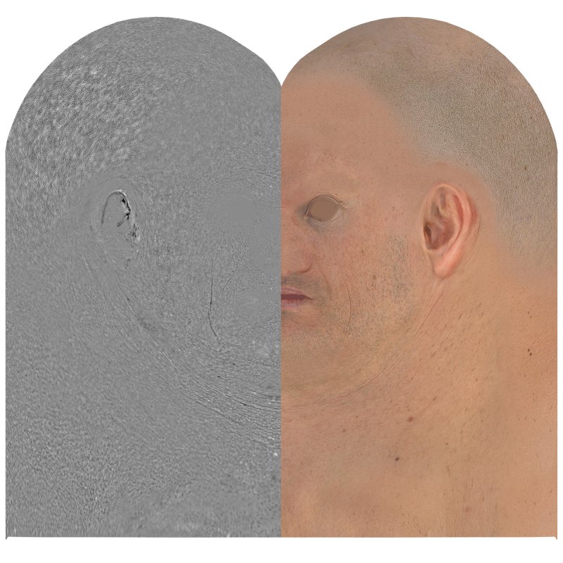 Male head texture map 06